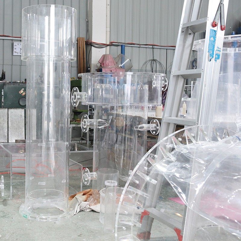 高透明亚克力有机玻璃管加工定制规格齐全法兰打孔封底螺纹锥形孔