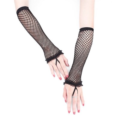 Lady Dance Wedding Costume Lace Fingerless Mesh Fishnet Glo