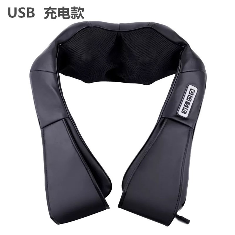 家用USB充f电按摩披肩电动揉捏颈腰椎肩部加热仪器车载斜方肌