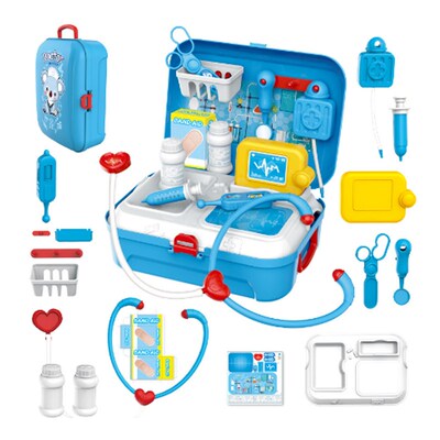 17 Pcs Children Pretend Play Doctor Toy Set Portable Backpac