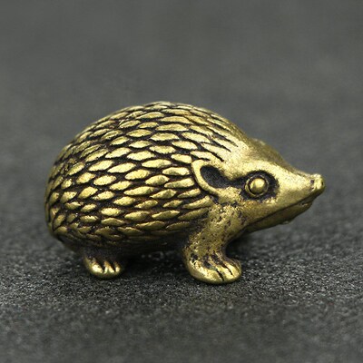 Mini Cute s Hedgehog Vintage Animal Statue Metal Figure Prop