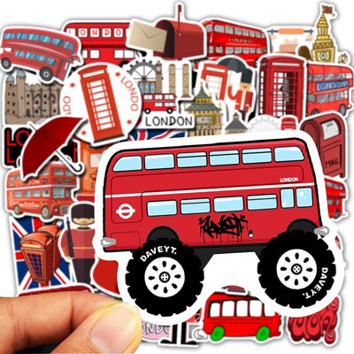 50Pcs England Landmark British London Bus ers Telephone Deco