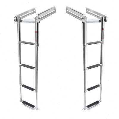 厂销厂促船用配件船n用4级带滑轨下船梯不锈钢登船伸缩梯游泳梯品