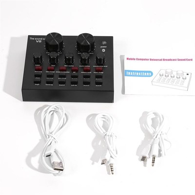 V8 X7 Live Sound Card Bluetooth 5.0 Audio Headset Microphon