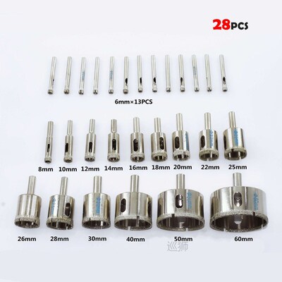 Diamond Coated Billet Hole Saw Drill Bit Set Tools Glass  Fl