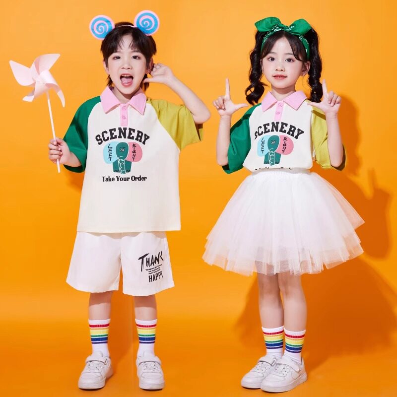 热销幼儿园园服六一少儿演出服男女孩啦啦队服装大合唱舞蹈表演服