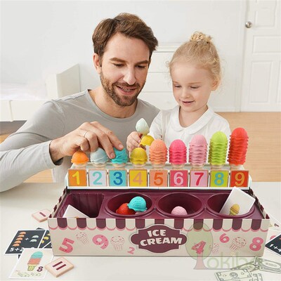新品Montessori Educational Play House Ice Cream KitcWhen Mat