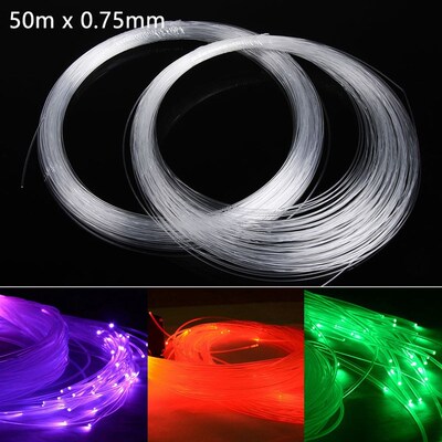 1Pc Plastic Fiber Optic Cable End Glow 50mx0.75mm/1.0mm PMMA