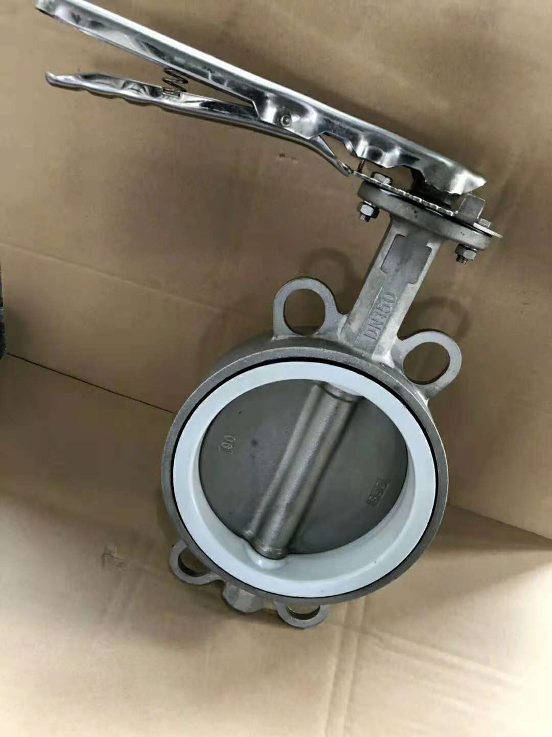 。D71X/F-10/16P手动04全不锈钢手柄夹式四氟蝶阀DN5对0 65 80 10_虎窝淘