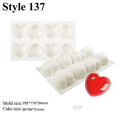 Heart Shaped Mousse Pastry Moulds Silicone Cake Molds Valent