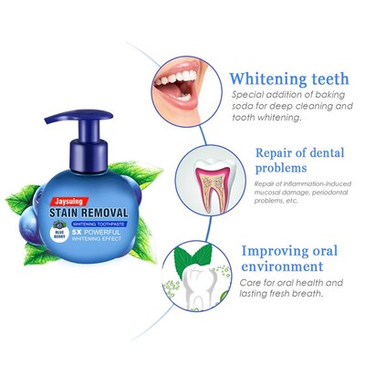 *10#teeth whitening Soda Toothpaste Stain Removal Whitening