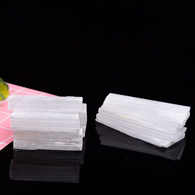 1pc Natural White Selenite plaster Slice Ore Mineral Reiki