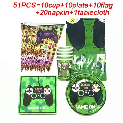 Baby Boys Birthday Game Theme Party Supplies Decor Disposabl