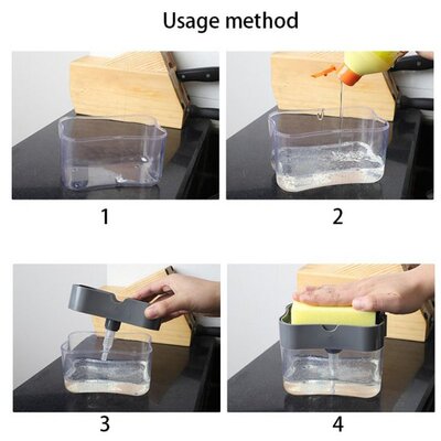 现货2-in-1 Manual nPress Liquid Soap Dispenser With Washing