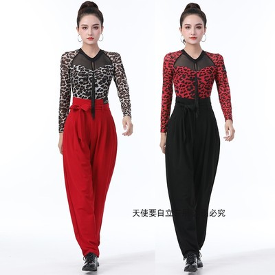 吉特巴舞裤子女高腰小脚跳舞长裤拉丁舞服装2021年新款舞蹈练功裤