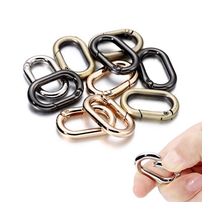 热销5Pcs/lot Metal Oval Ring Spring Clasps Openable Carabine