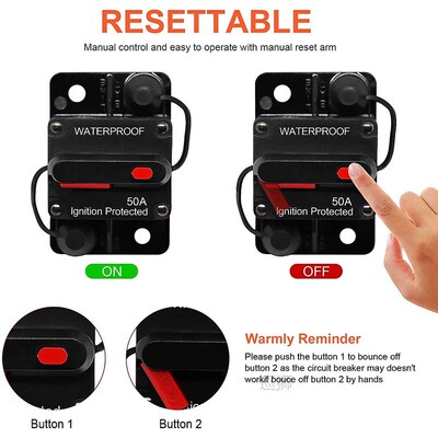 50-300A AMP Circuit Breaker Dual Battery IP67 Waterproof 12V