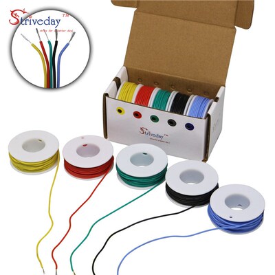 30AWG 50m/box Cable Wire Flexible Silicone 5 color Mix box 1
