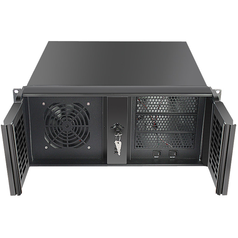 新品4U工控机箱铝面板双开门带锁3光驱位台式M机电源ATX主板工业_虎窝淘