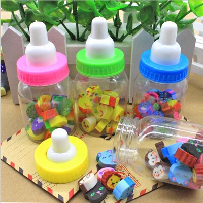 1pc (18-22 Tablets) Milk Bottle Eraser Fruit Animal Christma