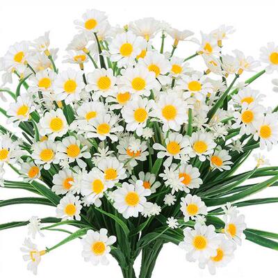 1 Bundles Outdoor Artificial Daisies Fake Flowers UV Resista