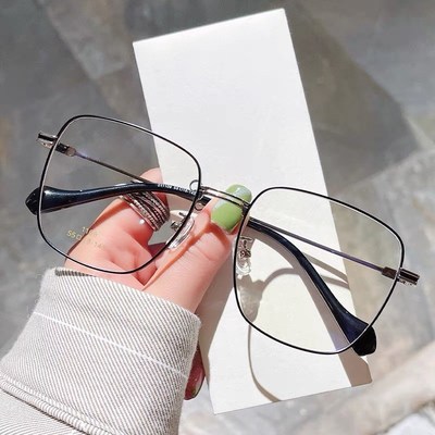 国货之光 网红素颜神器大脸显脸小inFs风方形大框近视眼镜框男女