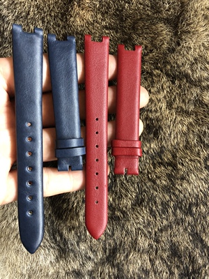 格林手表带88285L红色女 真皮正品表带蓝色皮带GRANDPRIX钢换皮带