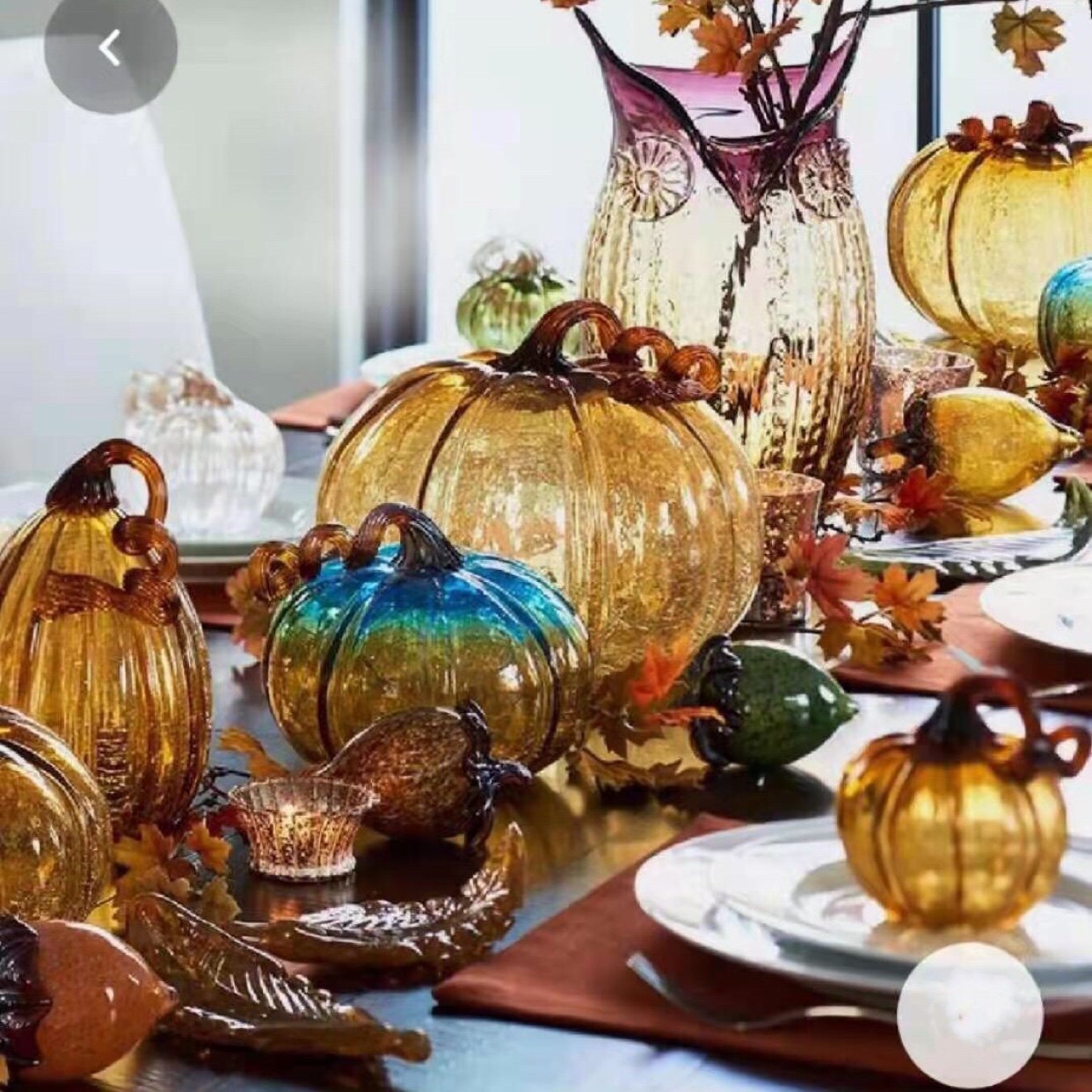 出口国外手工玻璃南瓜摆件装饰品家居工艺品礼物南瓜福窝灯饰