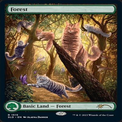呆呆龙卡牌 万智牌 树林 Forest 英文 SLD 1515 闪