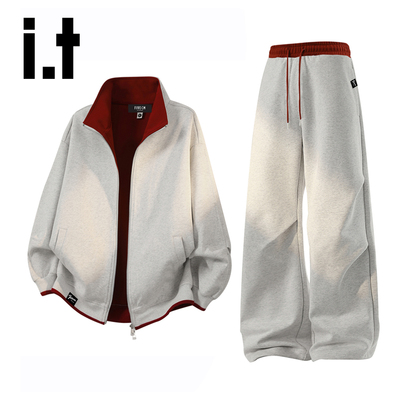 FIVECM春秋男女立领运动套装