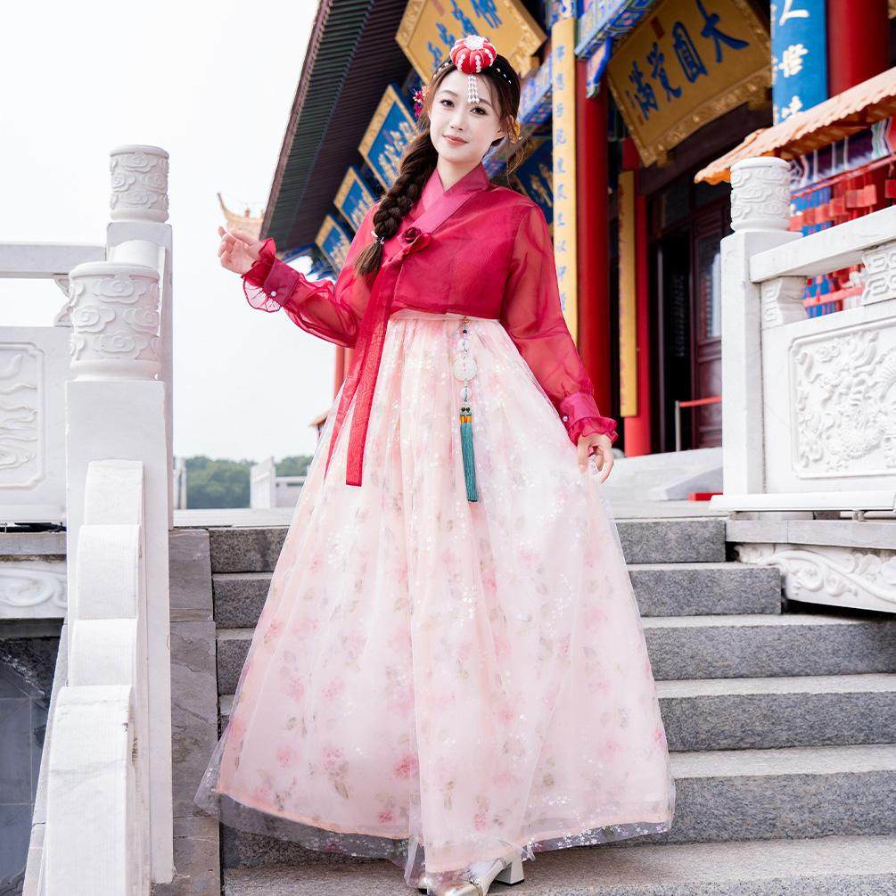 韩国写真新款女装韩服舞蹈长裙礼服传统民族宫廷摄影表演古装服装