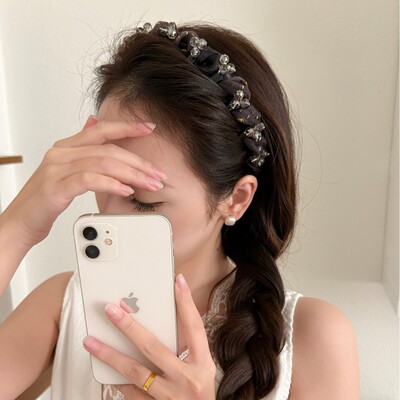 路易斯巴黎王妃发箍女轻奢感减龄带钻高颅顶头箍带齿梳洗脸压发卡