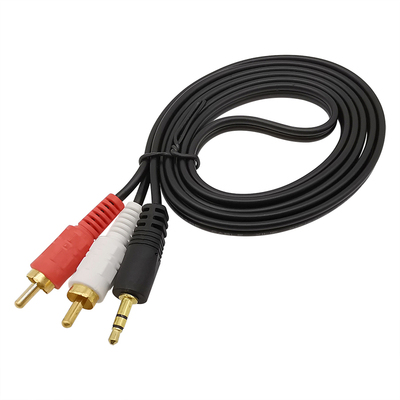 Dual 2 RCA Male to 3.5mm Male Audio Connector Splitter Stere