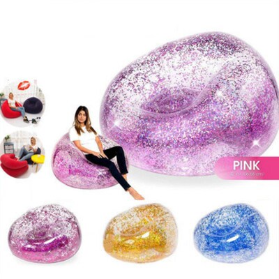Sequins Inflatable Sofa Camping Mat Lazy Couch Bed Outdoor F