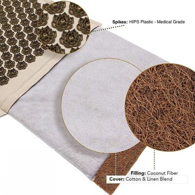 Coconut Fiber Lotus Acupressure Mat Set Back Body Massage Ma