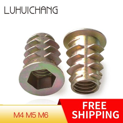 LUHUICHANG M4 M5 M6 Zinc Alloy Thread For Wood Insert Nut F