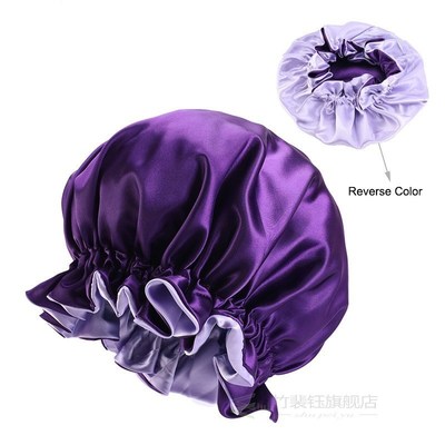 Extra Large Satin Silk Bonnet Sleep Cap  Soild Color Chemoth
