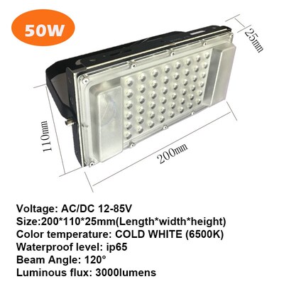 ltra Thin LED Flood Light 12 Volt Waterproof IP65 50w AC/DC1