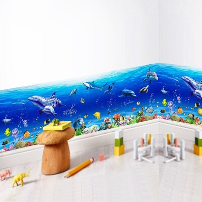 Removable Wall ers nderwater World Sea Fish Skirting Line er