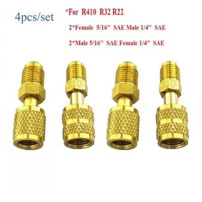 R410a Adapter 5/16 SAE F Quick Couplers To 1/4 SAE M Flare 5