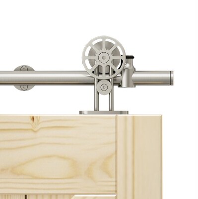 DIYHD 5FT-8FT stainless steel sliding barn door hardware top