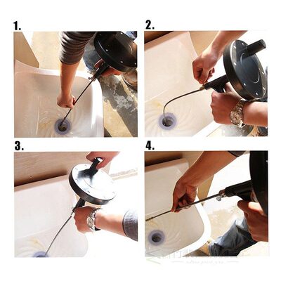 Sink Pipe Drain Cleaner  Auger Plunger With 5M/7M Snake Cabl