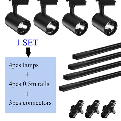 Full Set LED Track Light Lamps 12/20/30/40W COB Led Spot Lig