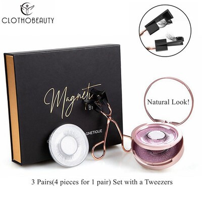 3 Pairs Magnetic Eyelashes Set,Magnetic Lashes with Applicat
