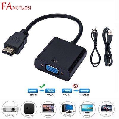 FANGTUOSI HDMI to VGA Adapter Male To Famale Converter Adap