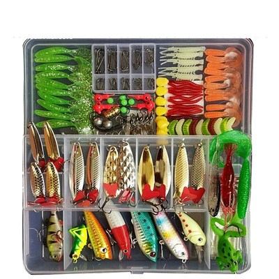 Full Kit Fishing Lures Set Mixed Hard Plastic Wobblers Metal
