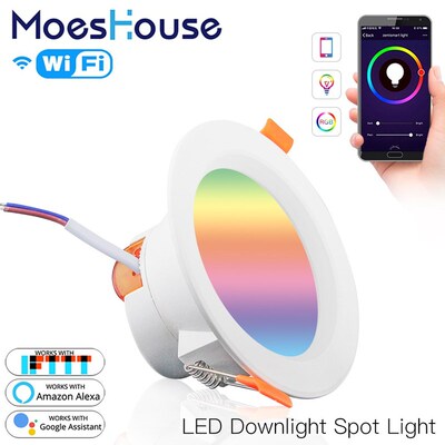 WiFi Smart LED Downlight Dimming Round Spot Light  7W RGB Co
