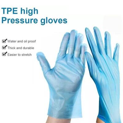 100Pcs Clear TPE Gloves Disposable Latex Free Gloves Househo