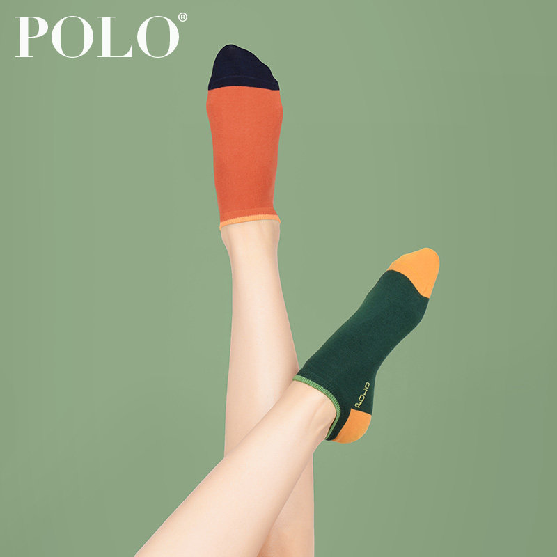 Polo袜子女夏季短袜薄款糖果色纯棉短筒船袜运动袜潮ins女士袜子