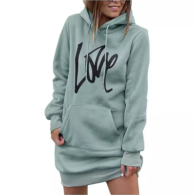 Hoodie mid length women hoodie dress 连帽衫中长款卫衣连衣裙